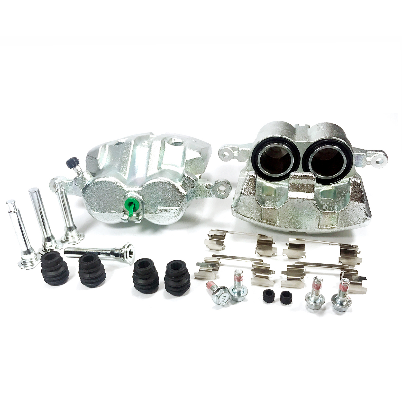 PAIR FRONT BRAKE CALIPERS, SLIDER PINS, CLIPS FITS NISSAN X-TRAIL 00-07 ...